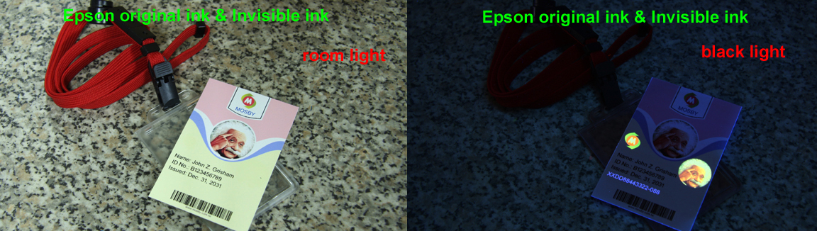 Concert ticket printed with Invisible Printer ink and Fluorescent ...