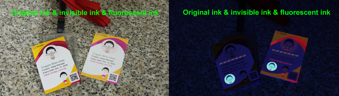 Concert ticket printed with Invisible Printer ink and Fluorescent ...